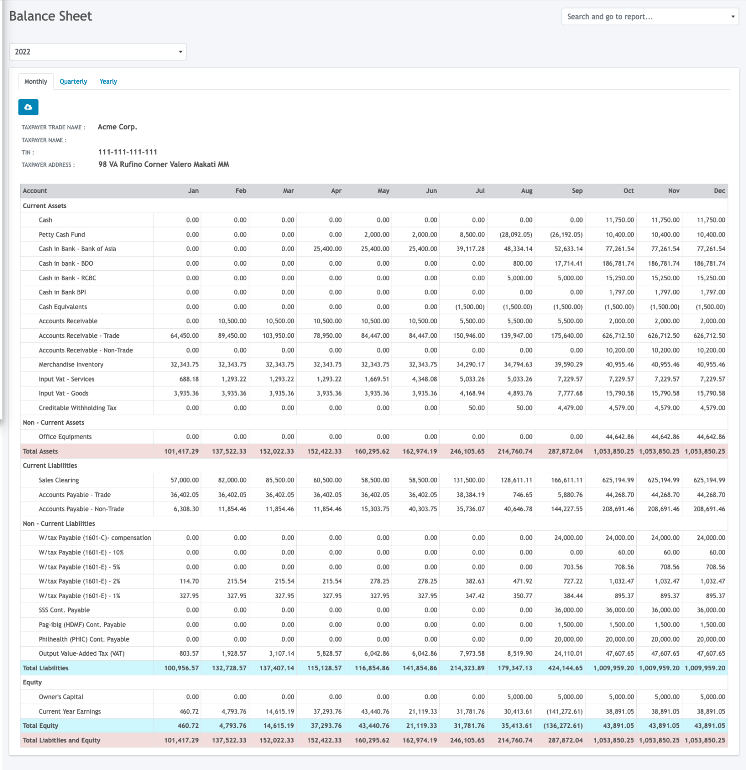 Balance Sheet - Oojeema