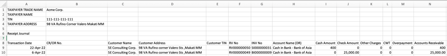 BIR Books of Accounts - Oojeema